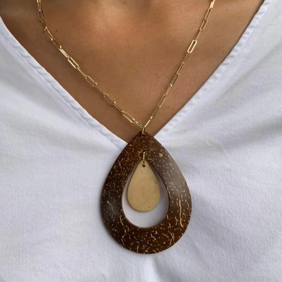 Jewelry | Coconut Shell Raindrop Necklace | Poshmark